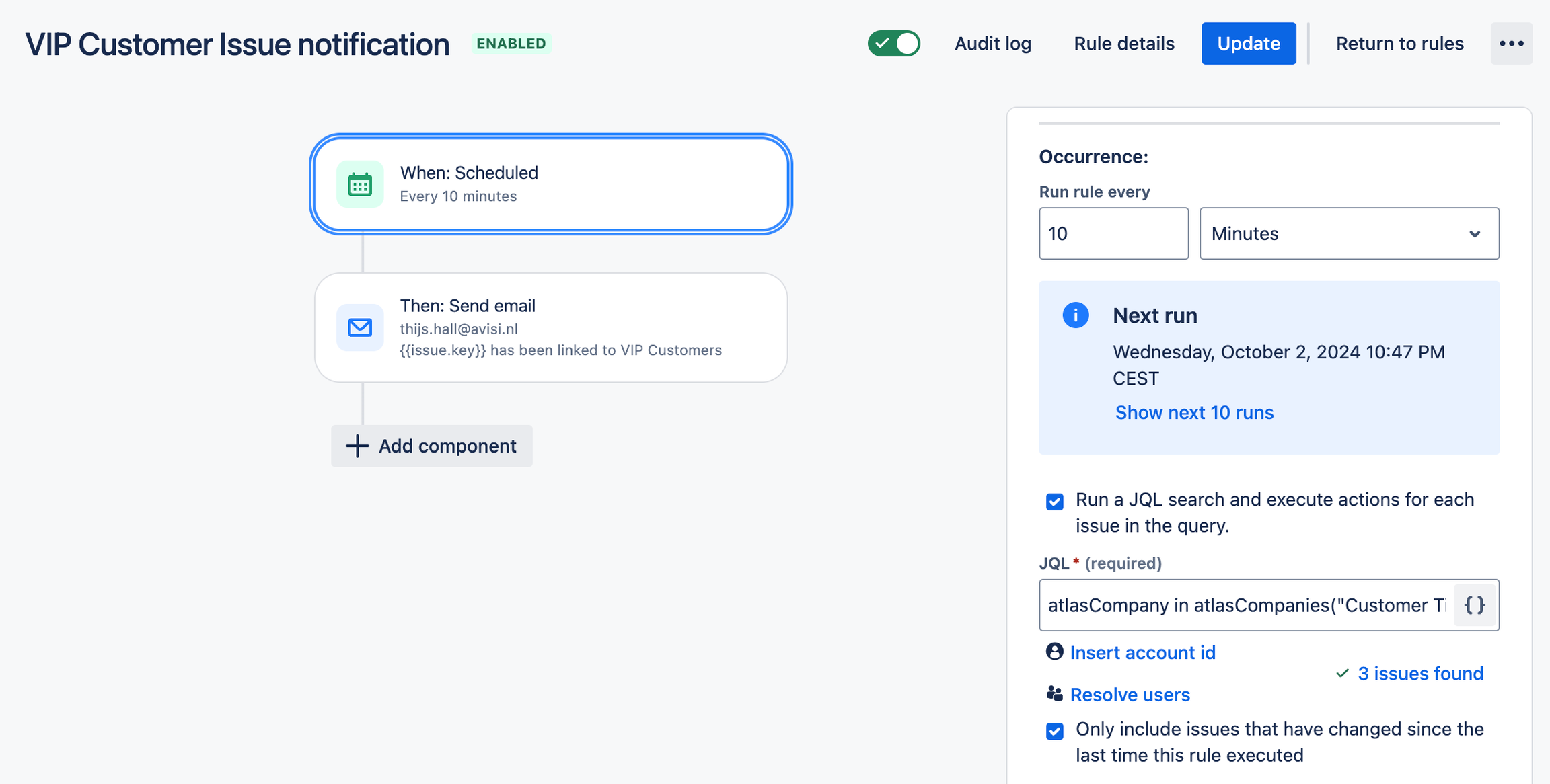 Custom JQL automations